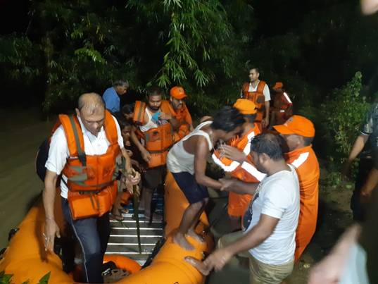 Monsoon 2019 : Flood Rescue and Evacuation Operations by NDRF